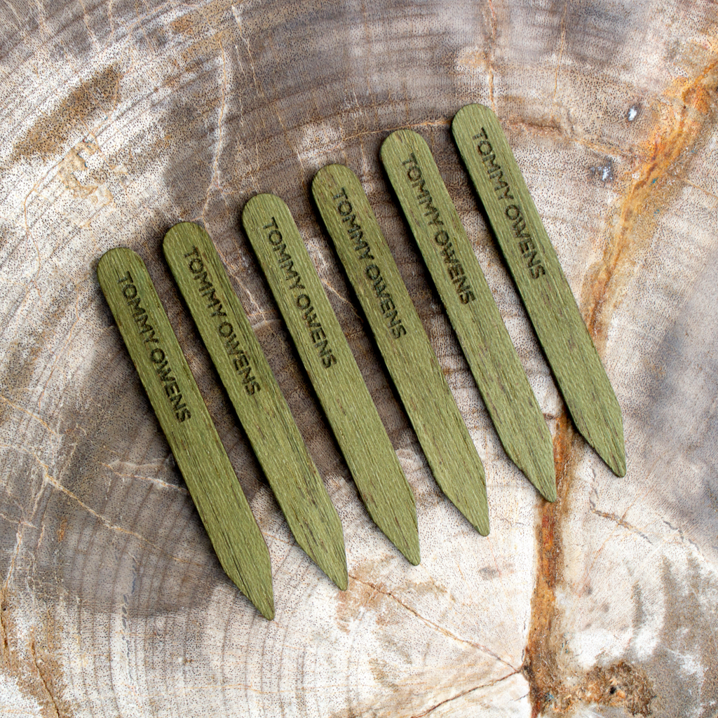 Green Koto Collar Stays | Handcrafted | Tommy Owens